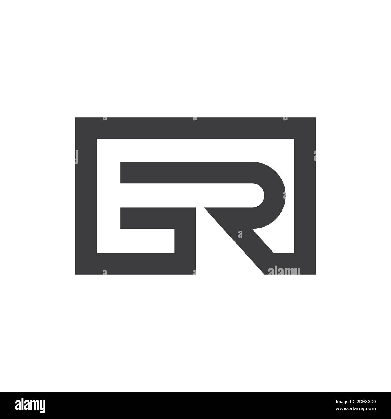 initial gr letter logo with creative modern business typography vector ...