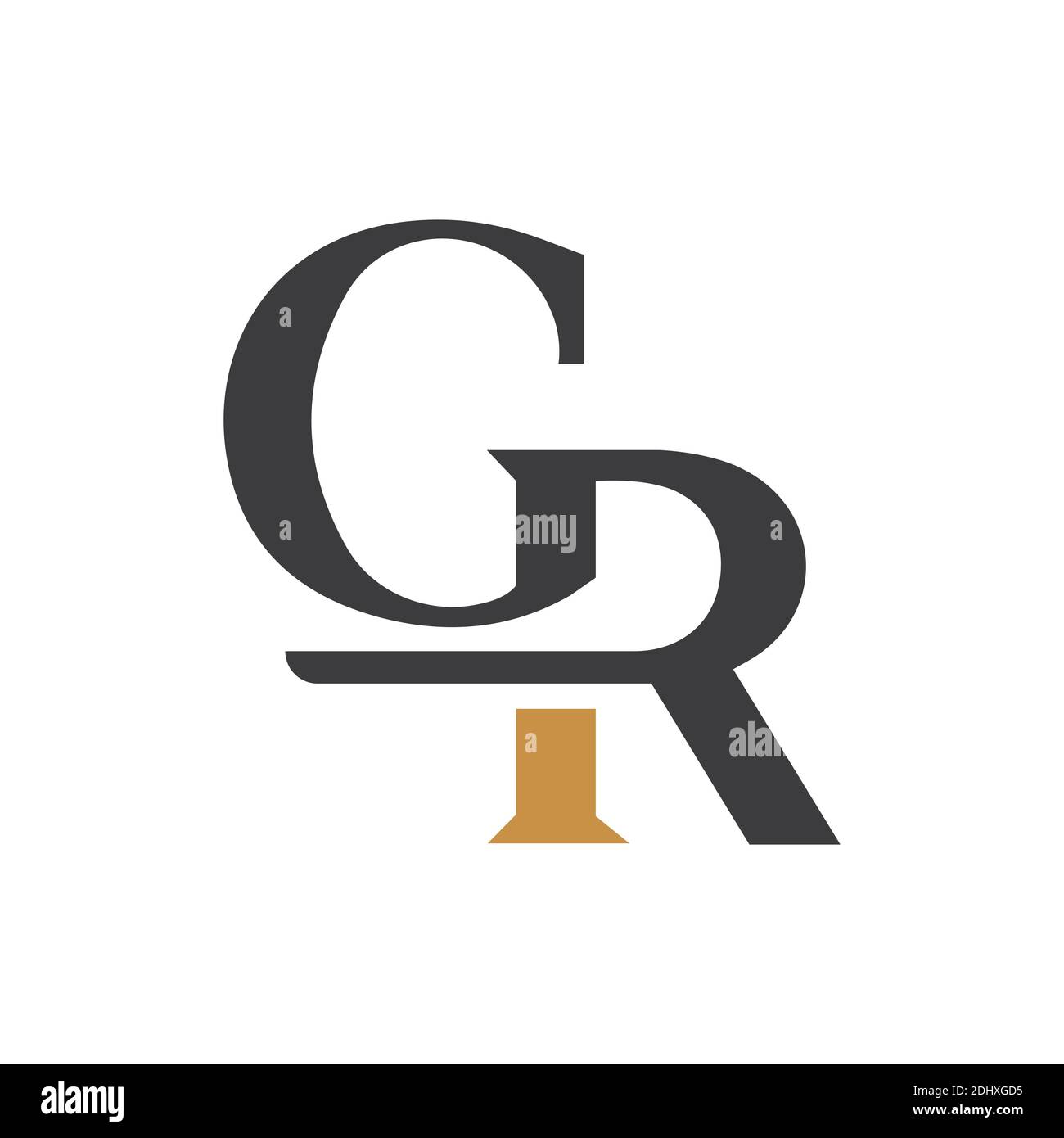 initial gr letter logo with creative modern business typography vector ...