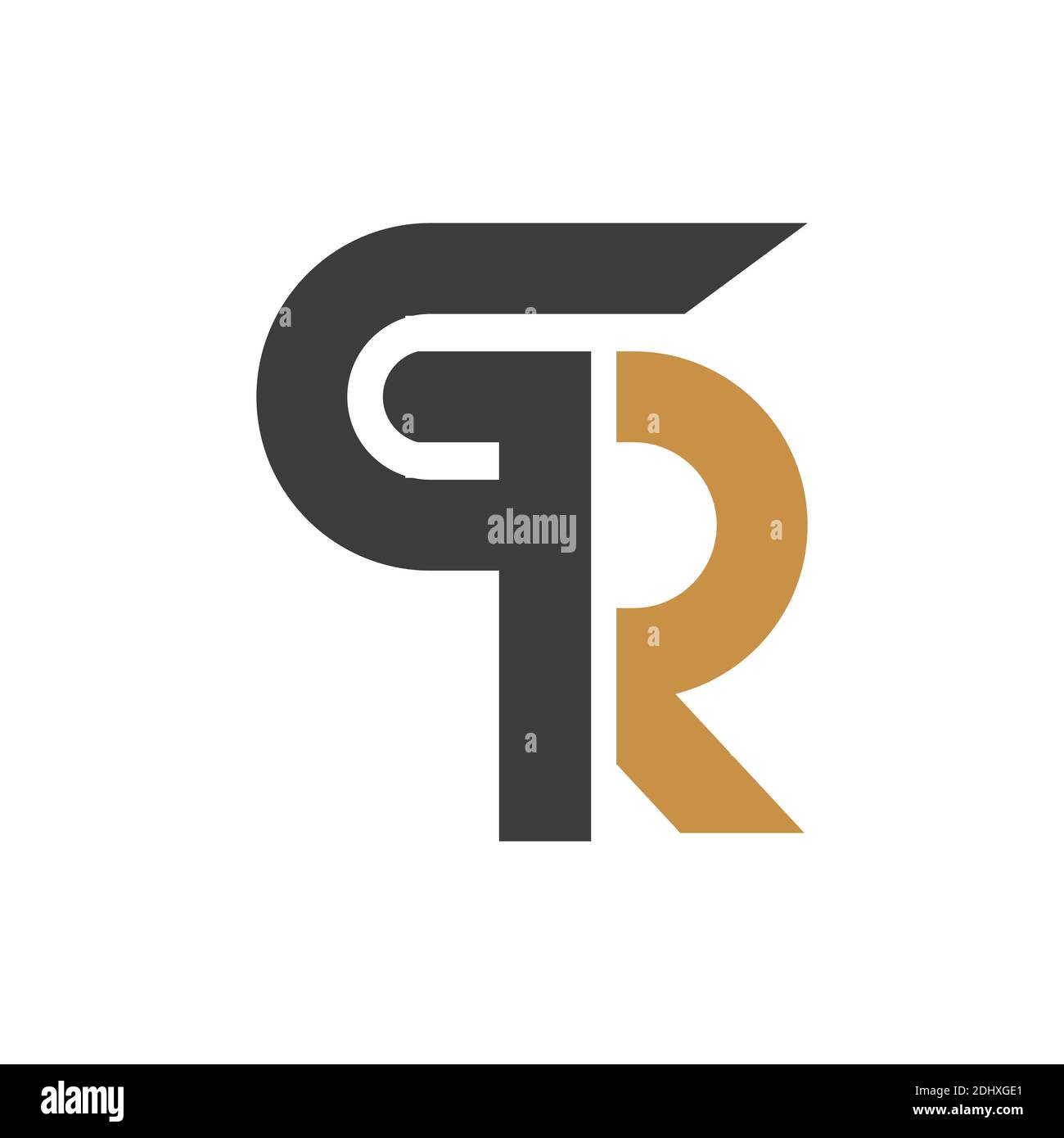 initial gr letter logo with creative modern business typography vector ...