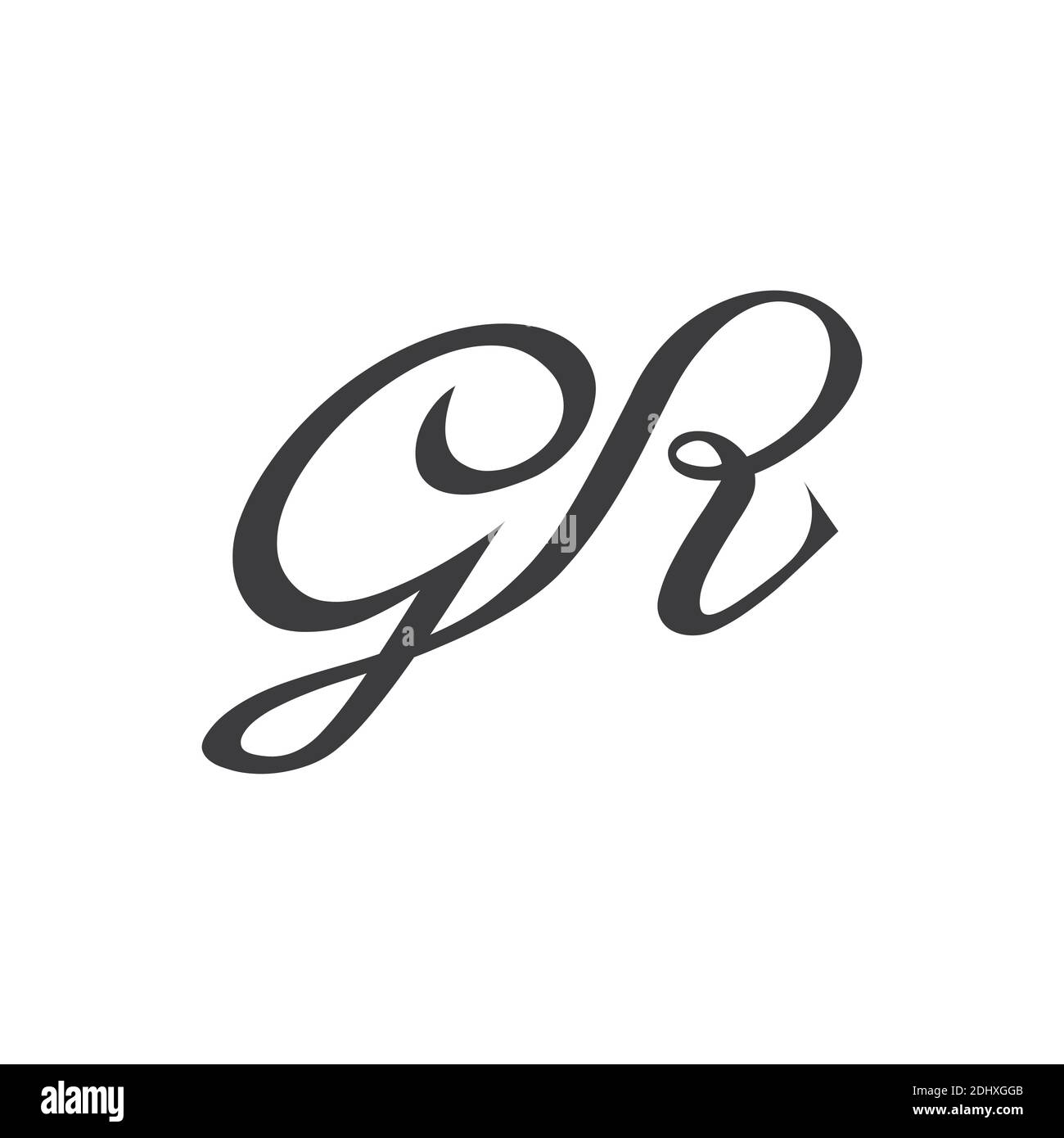initial gr letter logo with creative modern business typography vector ...