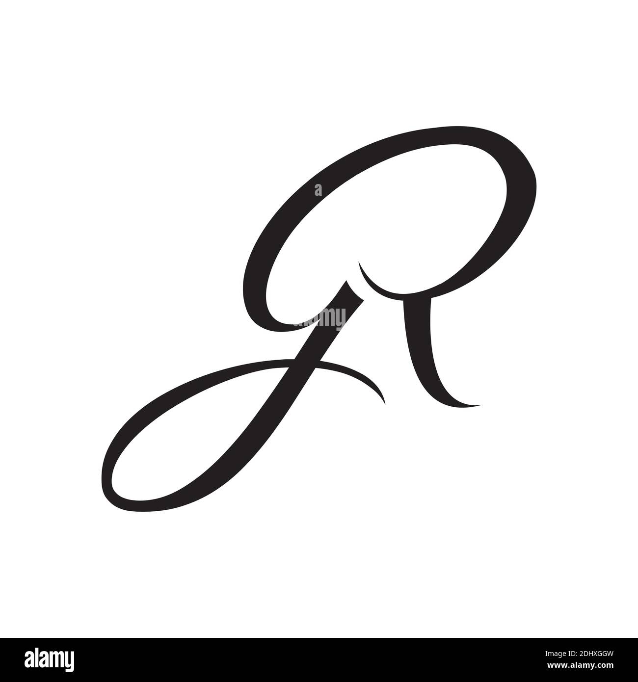 initial gr letter logo with creative modern business typography vector ...