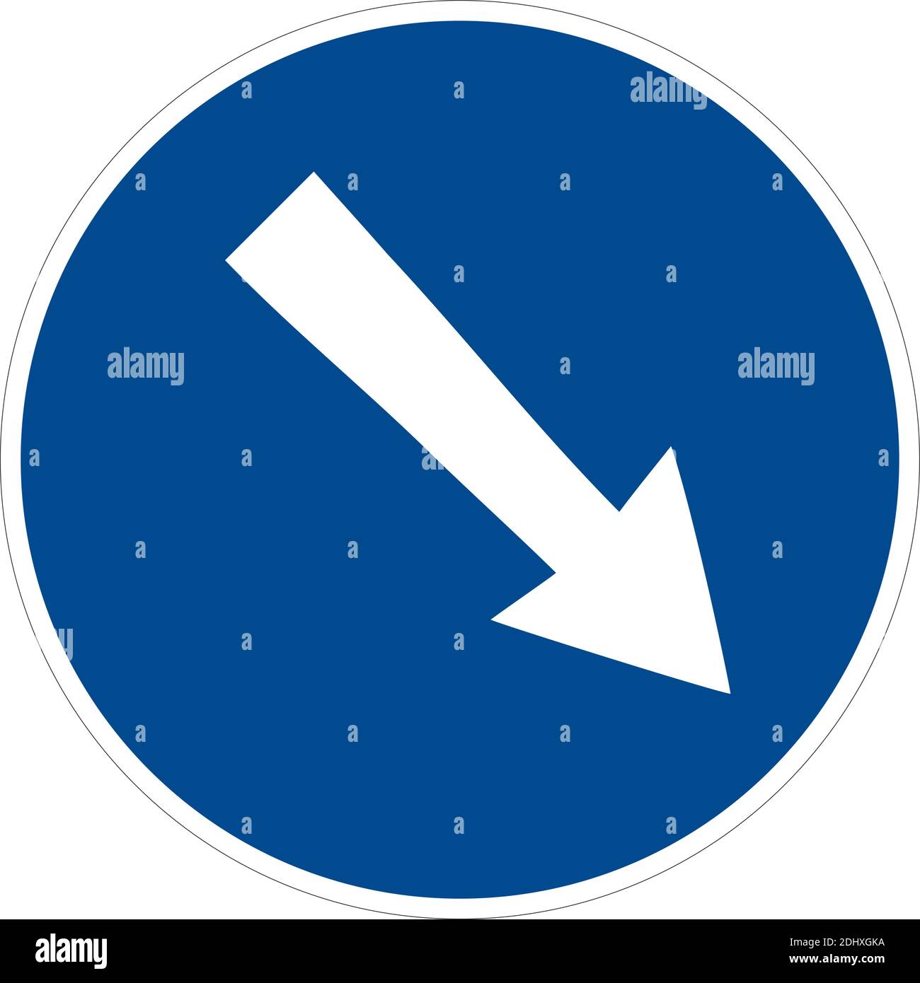 Traffic sign, commanded direction of travel, vector icon Stock Vector ...