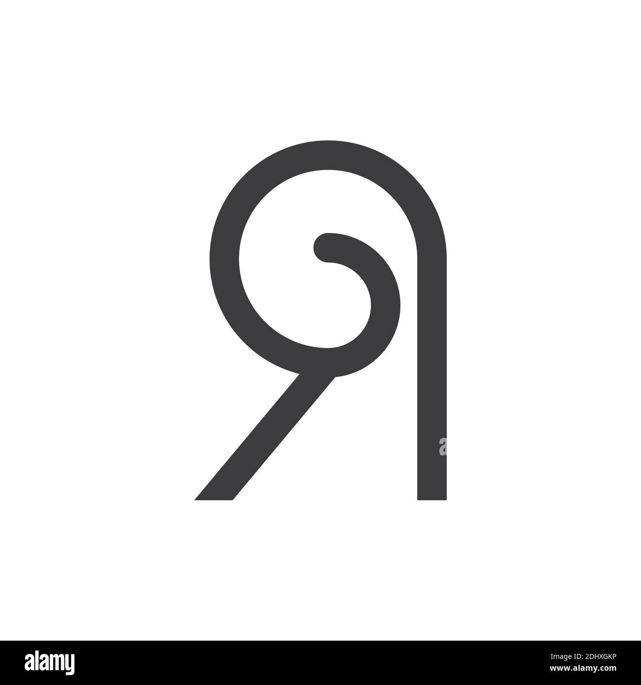 initial gr letter logo with creative modern business typography vector ...