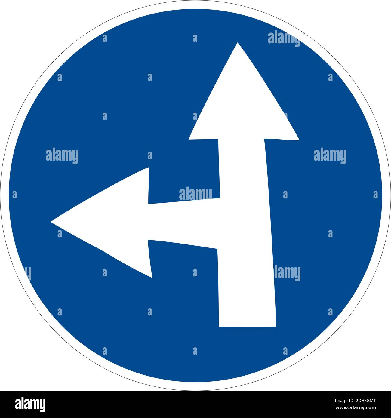 Straight and right ahead - road sign isolated on white background ...