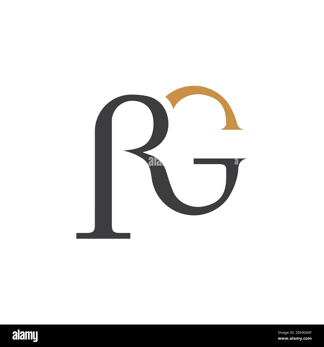 initial gr letter logo with creative modern business typography vector ...