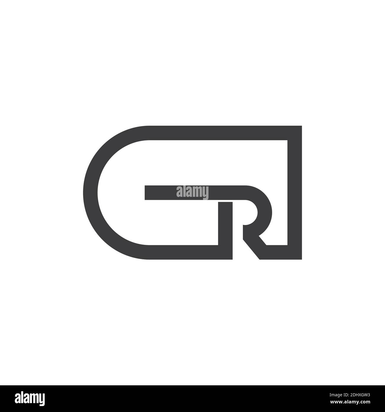initial gr letter logo with creative modern business typography vector ...