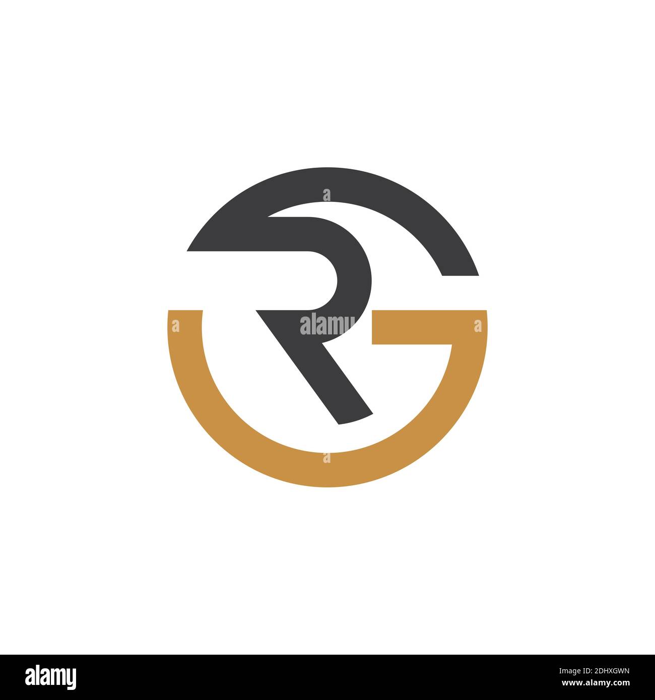 initial gr letter logo with creative modern business typography vector ...