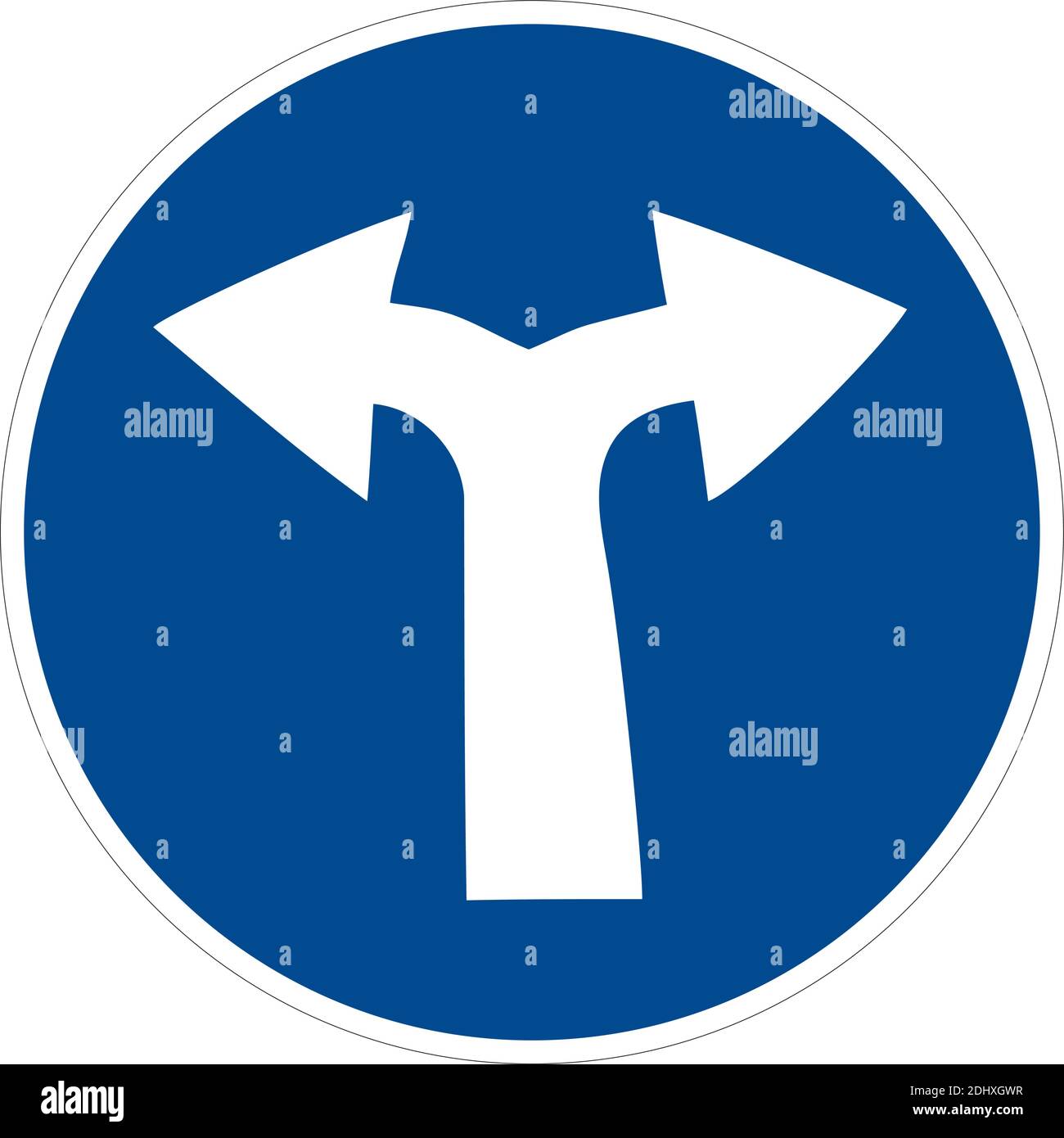 Straight and right ahead - road sign isolated on white background ...