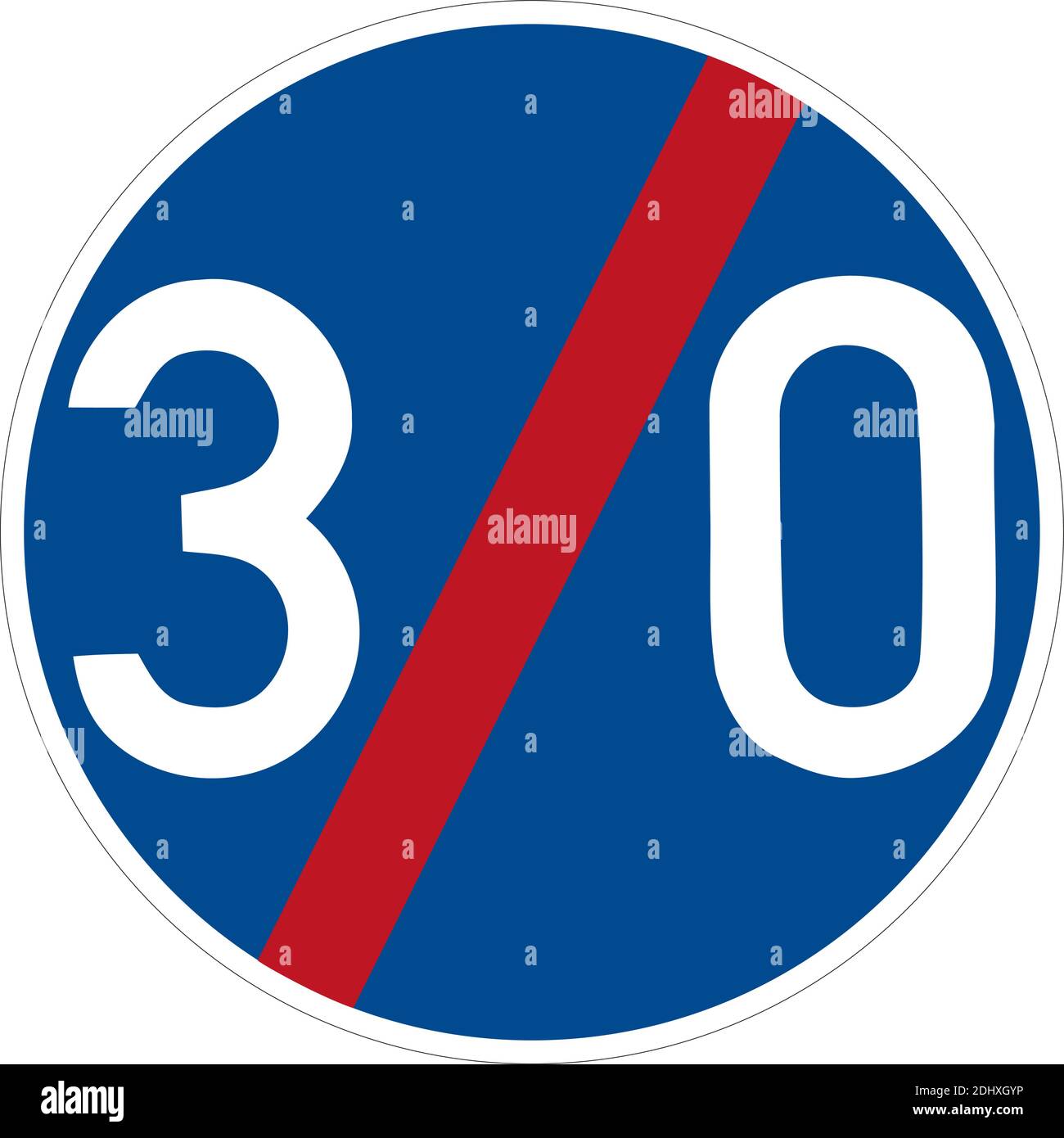 End command road sign. Minimum speed limit. Vector traffic sign Stock ...