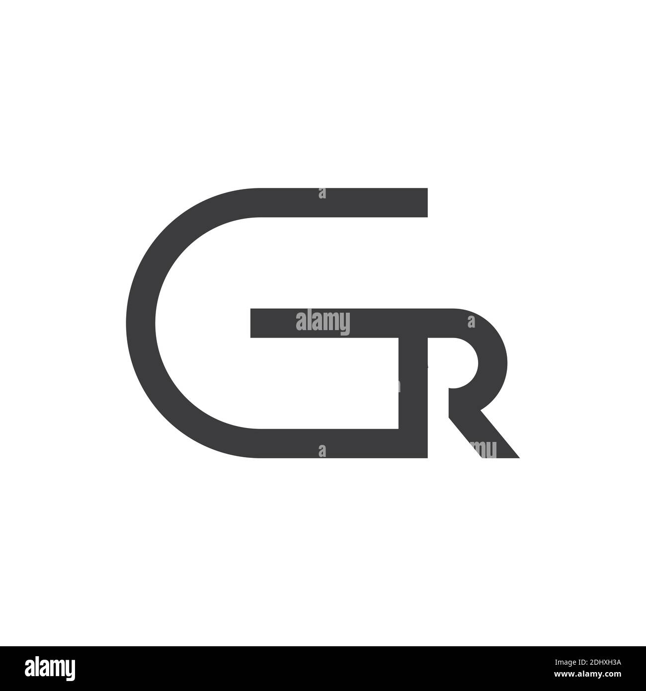 initial gr letter logo with creative modern business typography vector ...