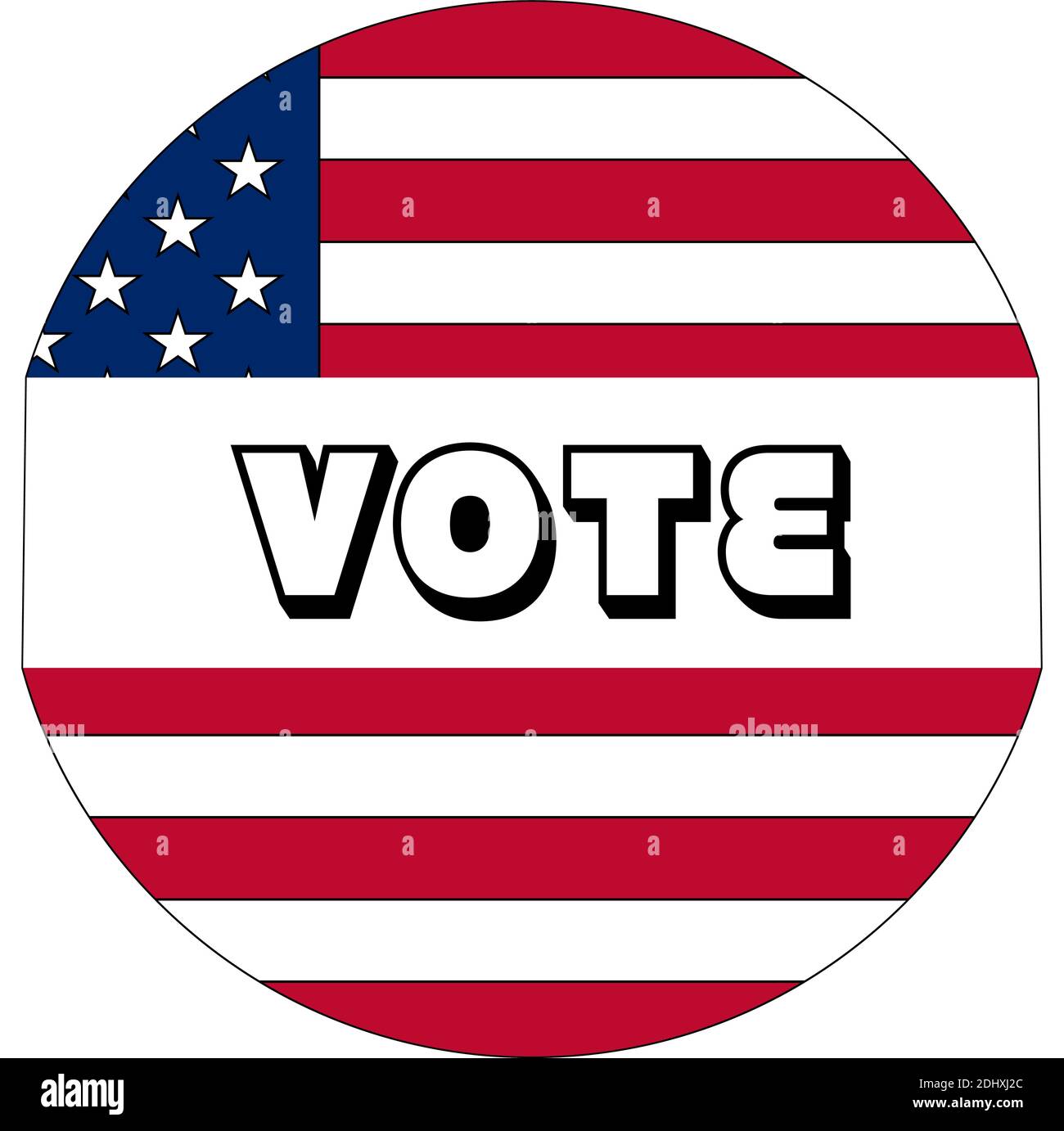 USA Voting Design Concept - Badge Style with Tick and US National ...