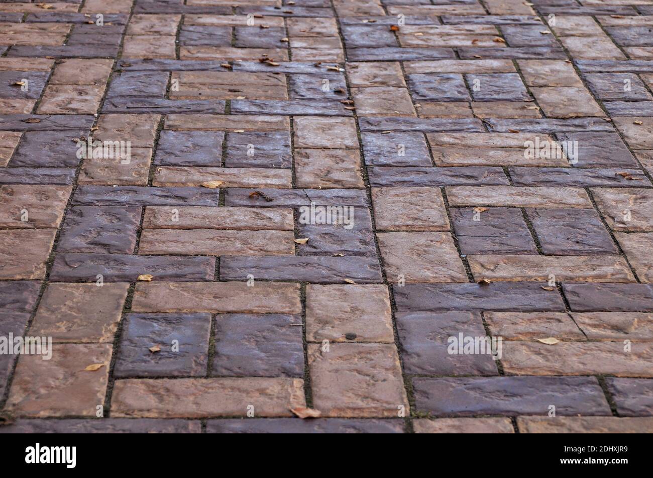 the correct pattern on the road folded from decorative stone Stock ...
