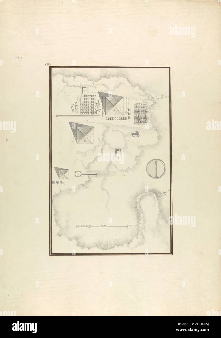Topographical View of the Pyramids at Giza, Giovanni Battista Borra ...
