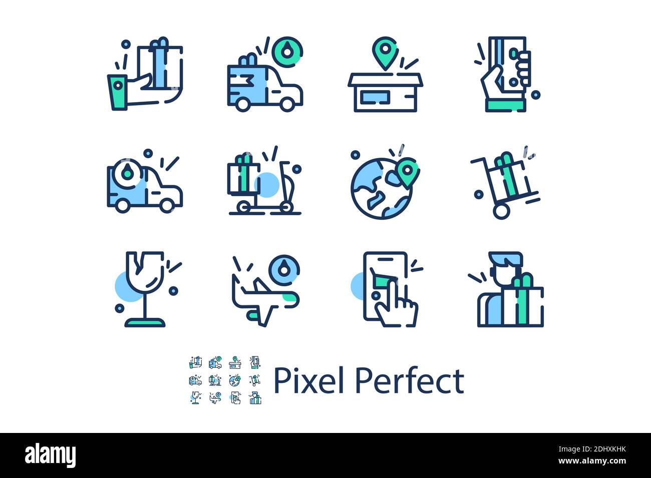 Logistics flat icons on Stock Vector Images - Alamy