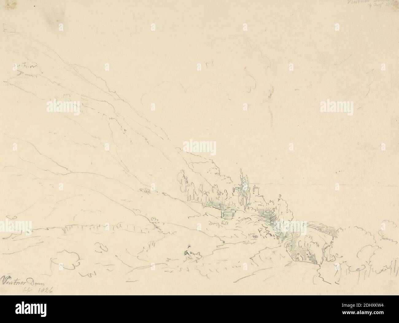 Ventnor Down, 19 August 1826, Capt. Thomas Hastings, 1778–1854, British, 1826, Graphite on ...