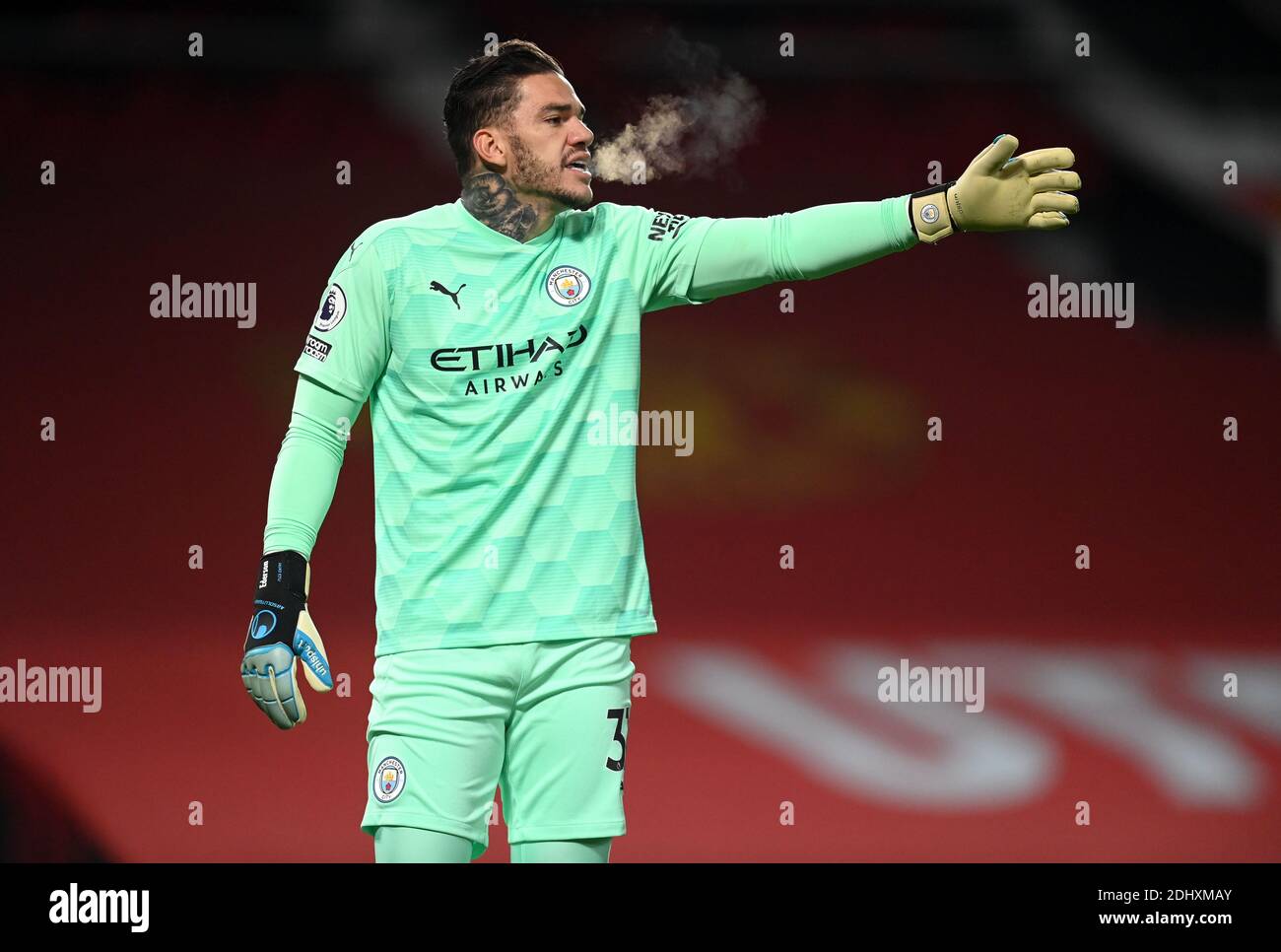 Manchester City goalkeeper Ederson during the Premier League match at ...