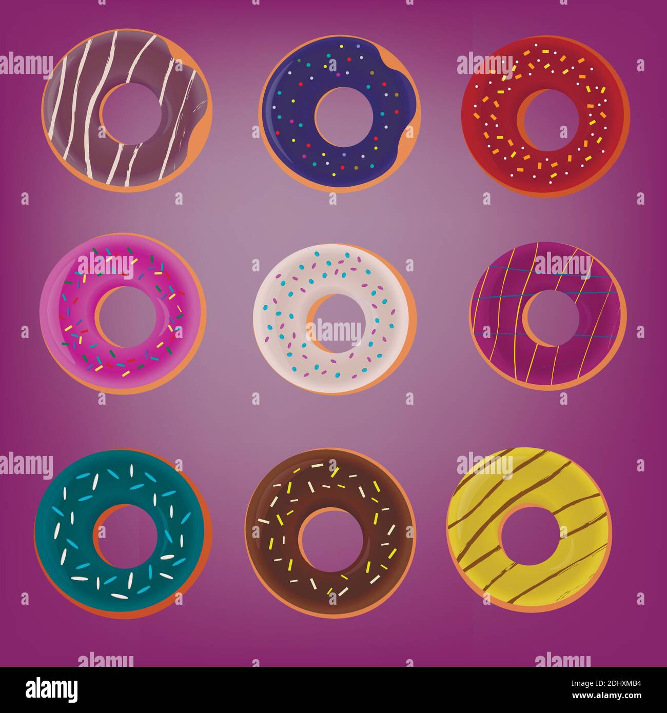 Purple donut Stock Vector Images - Alamy
