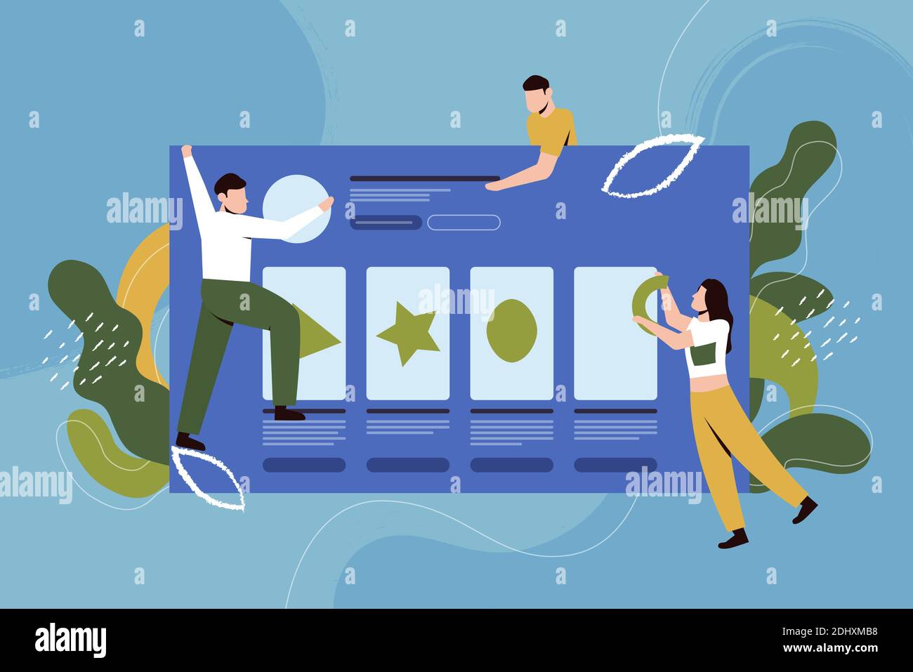 Website development abstract concept vector illustration. Cartoon man ...