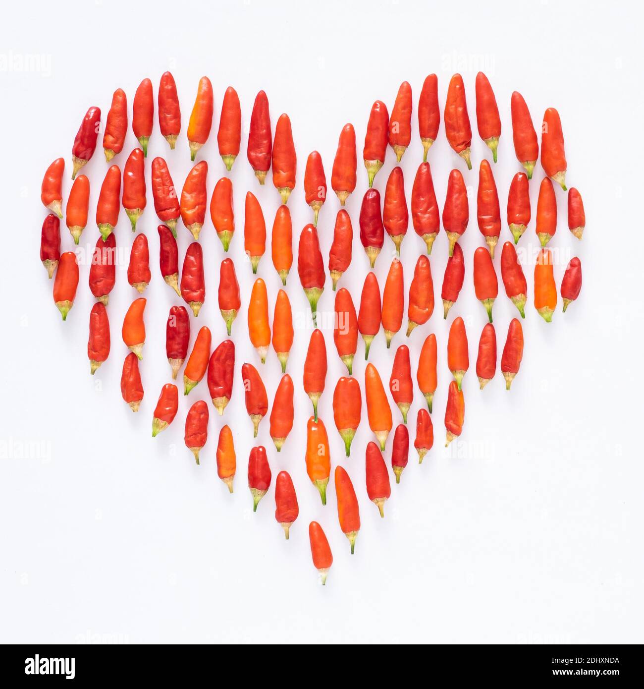 Spicy peppers flat lay Cut Out Stock Images & Pictures - Alamy