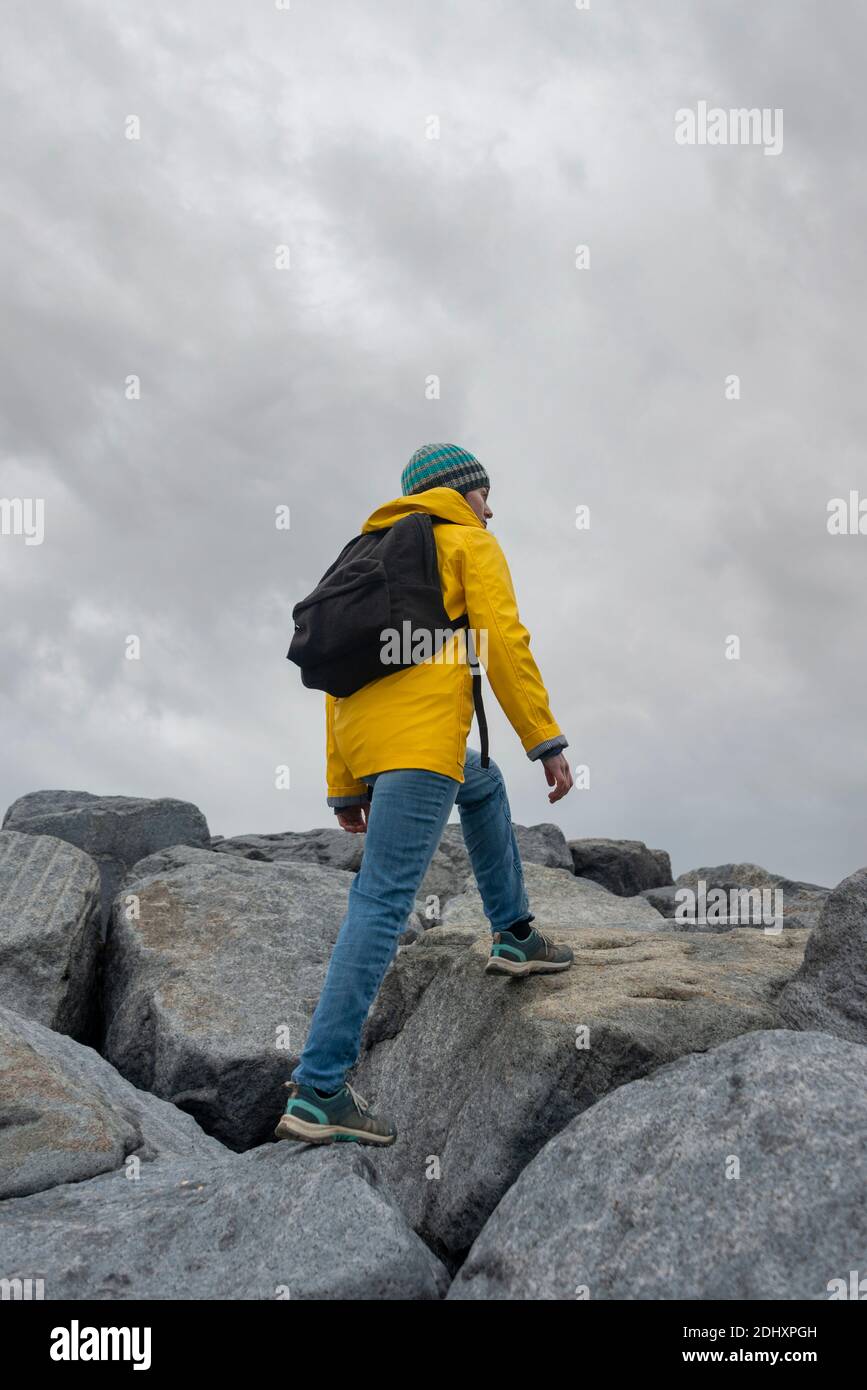 Hiking over rocks hi-res stock photography and images - Alamy