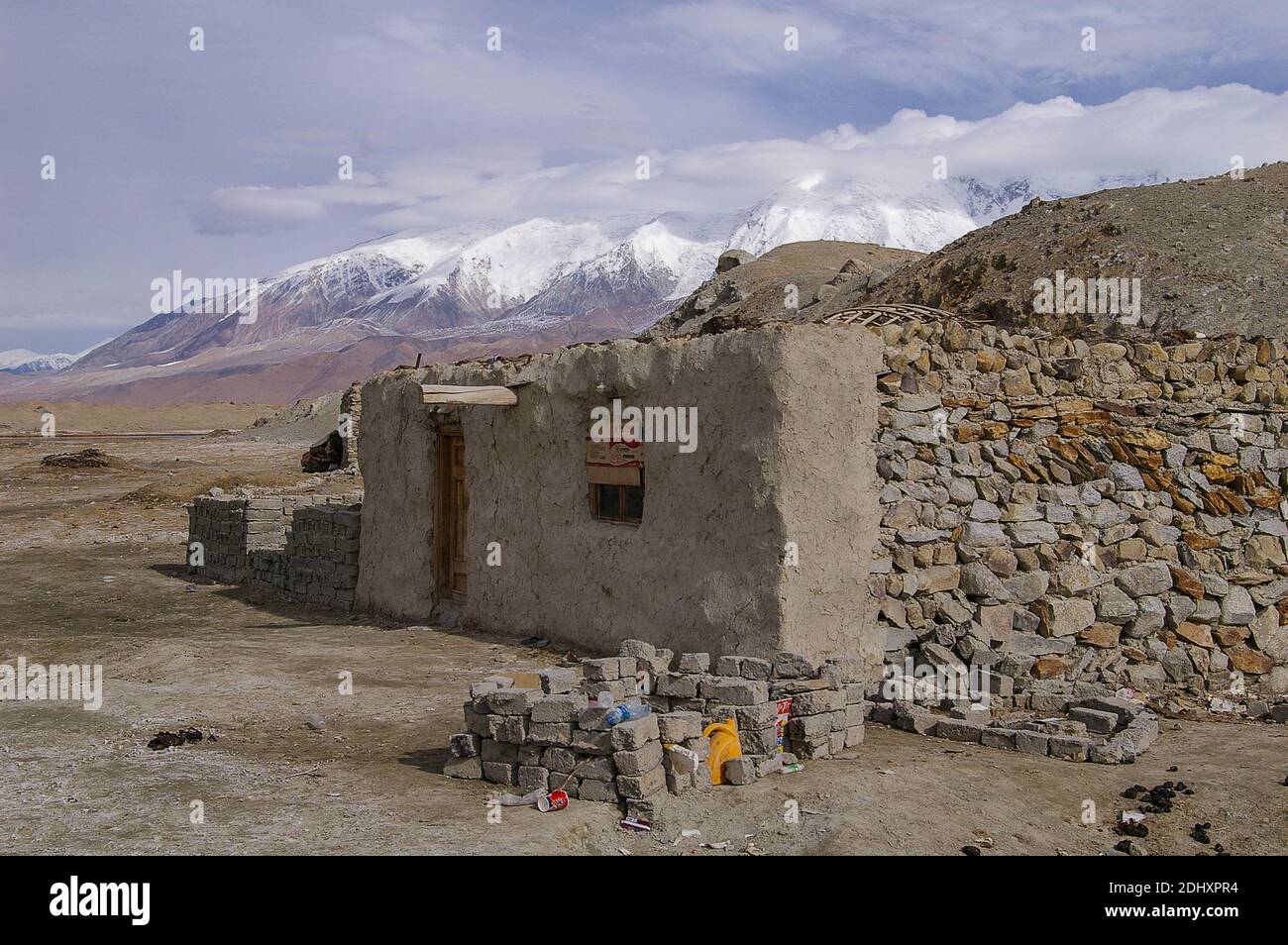 A mud brick hut in a small herder settlement along the Karakoram ...