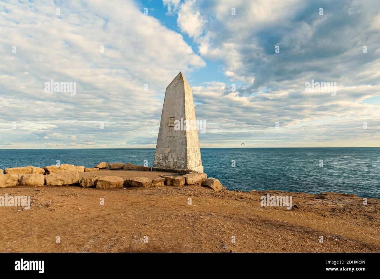 The Trinity House Obelisk at Portland Bill, on the Isle of Portland ...