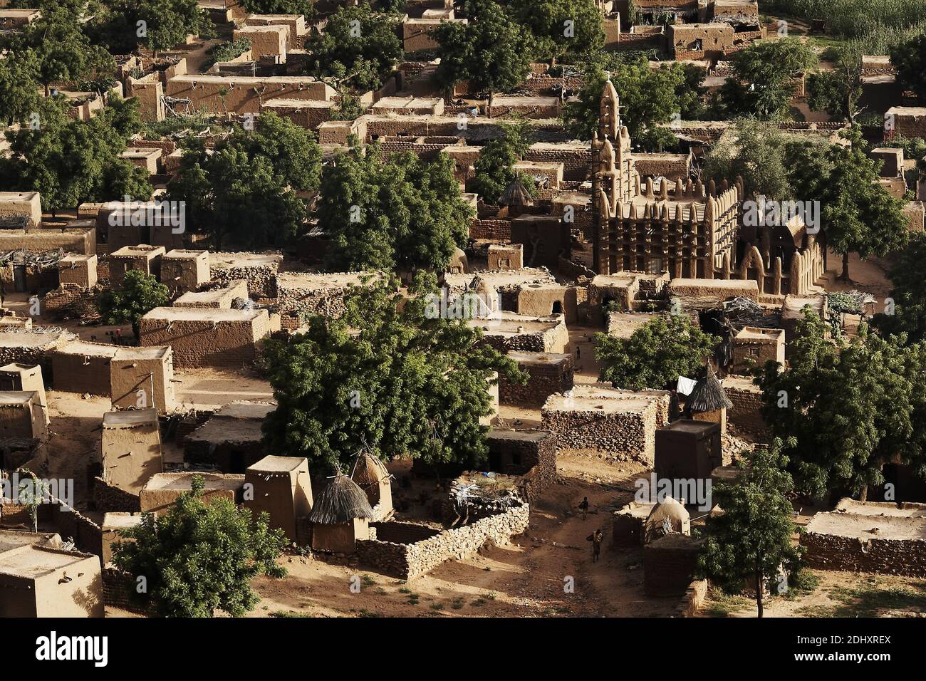 Africa /Mali/ Dogon Country/The new village Teli with a beautiful mud ...