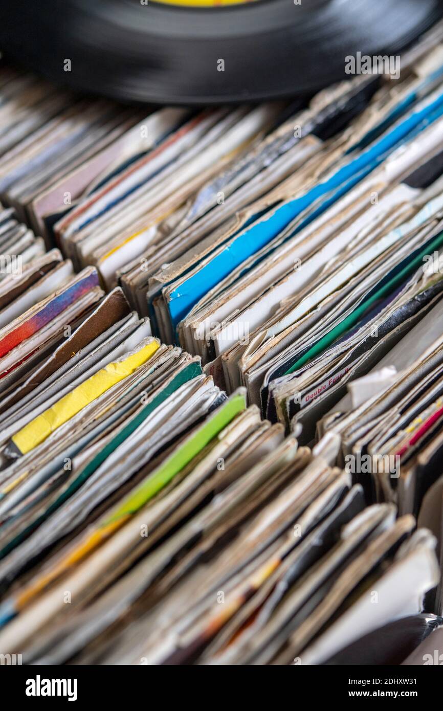 Collection of seven inch vinyl records Stock Photo - Alamy