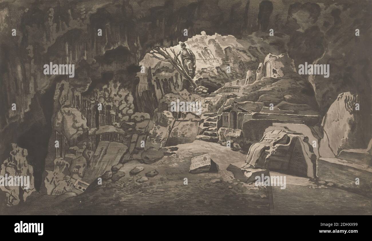 Views in the Levant: The Sacred Cave of Archidamus, Paul Sandby RA ...