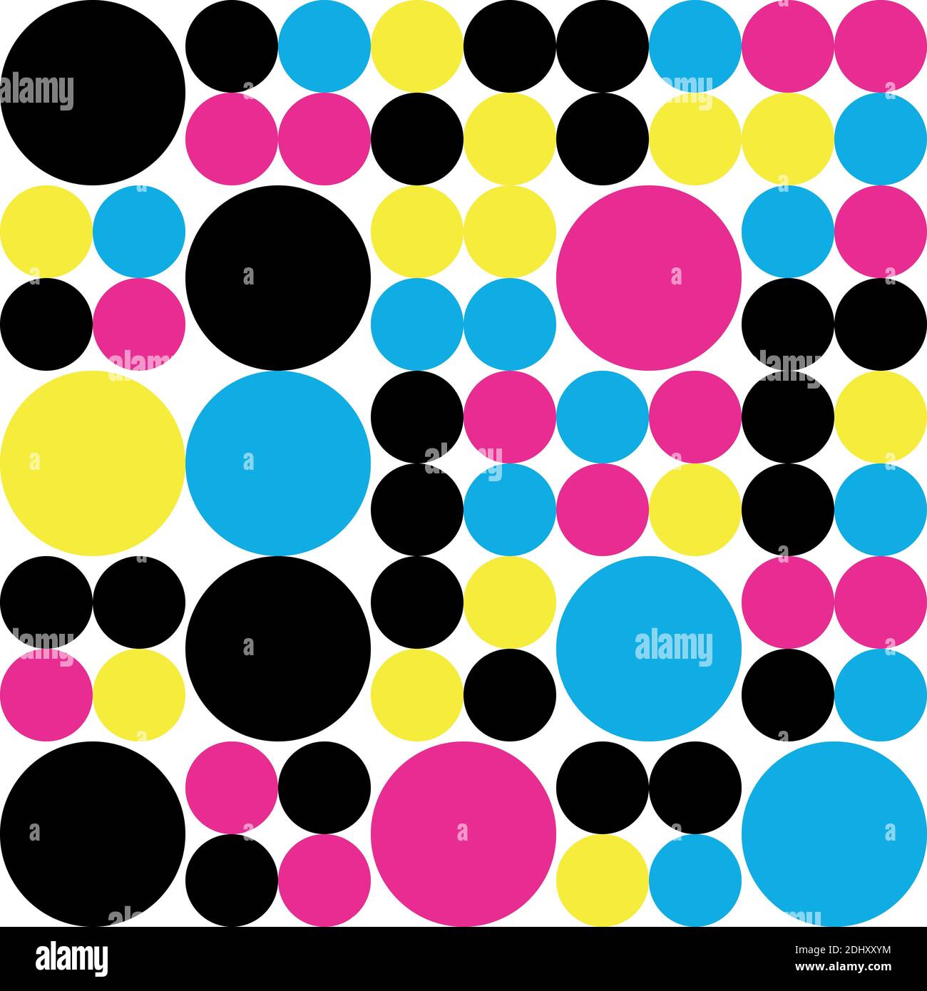 Abstract geometric retro design. Vector dotted seamless pattern in CMYK ...