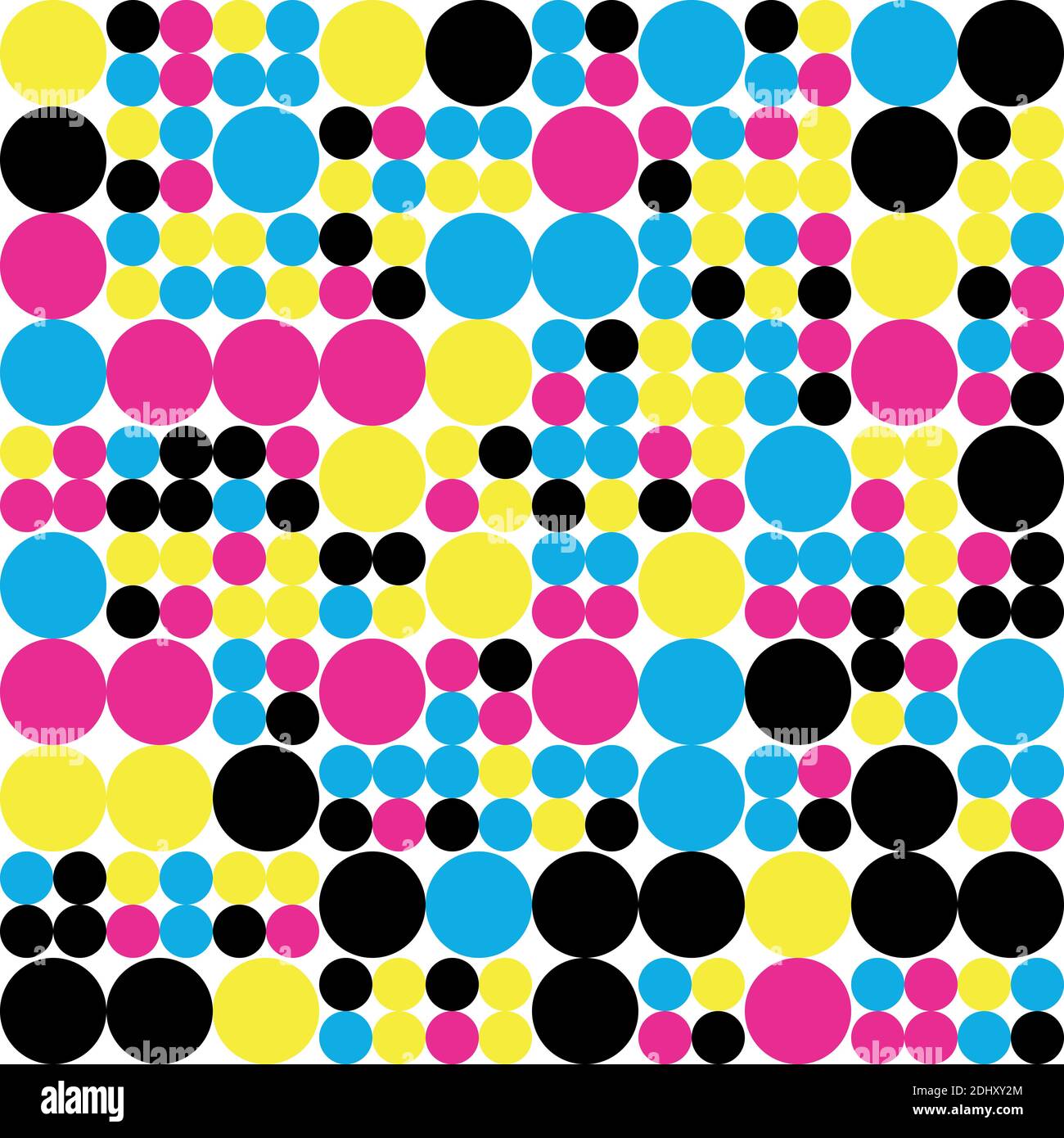 Abstract geometric retro design. Vector dotted seamless pattern in CMYK ...