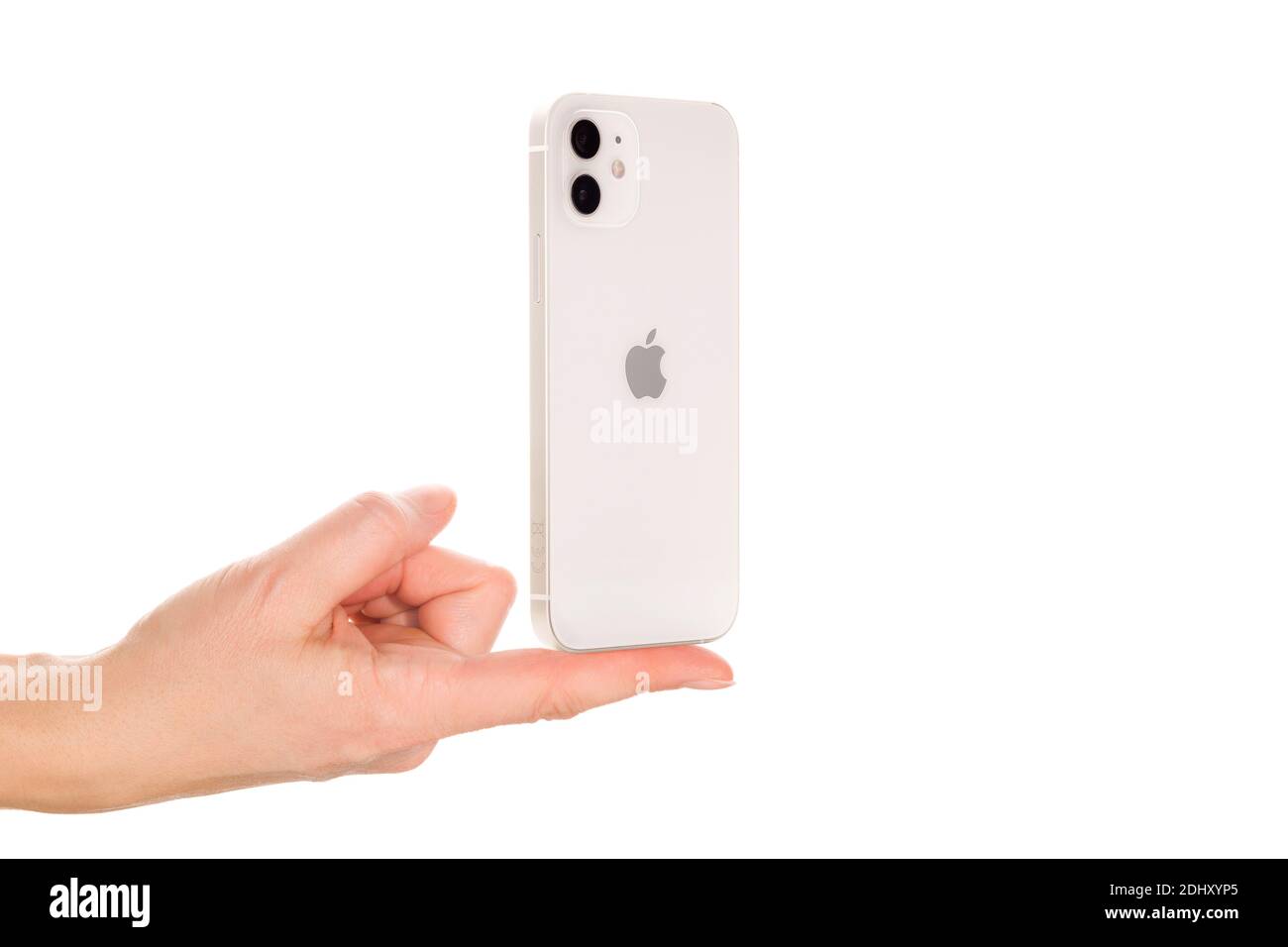 Bratislava, Slovakia - December 07, 2020. Female hand presenting the ...