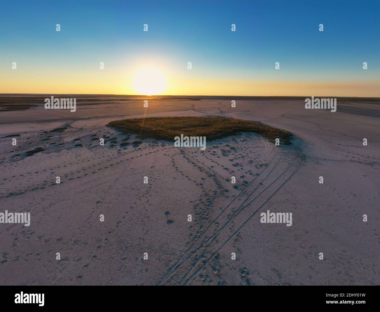 Sandy swamp near a beautiful lake, top view, drone camera Stock Photo ...