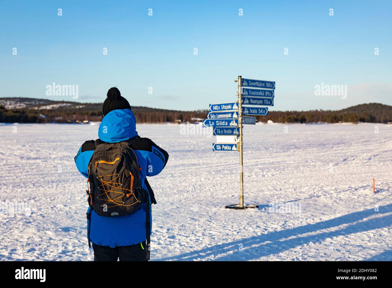 Lapland road sign hi-res stock photography and images - Alamy