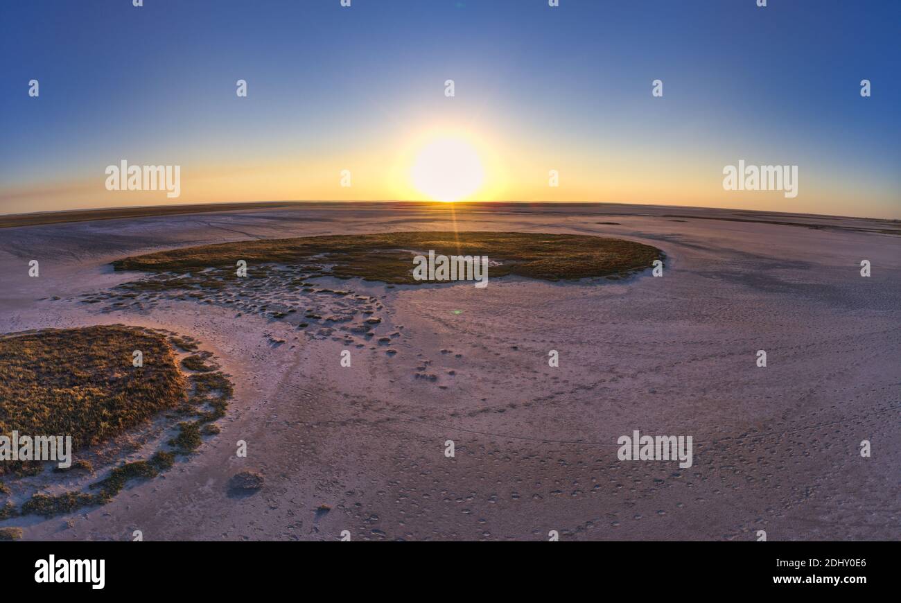 Sandy swamp near a beautiful lake, top view, drone camera Stock Photo ...