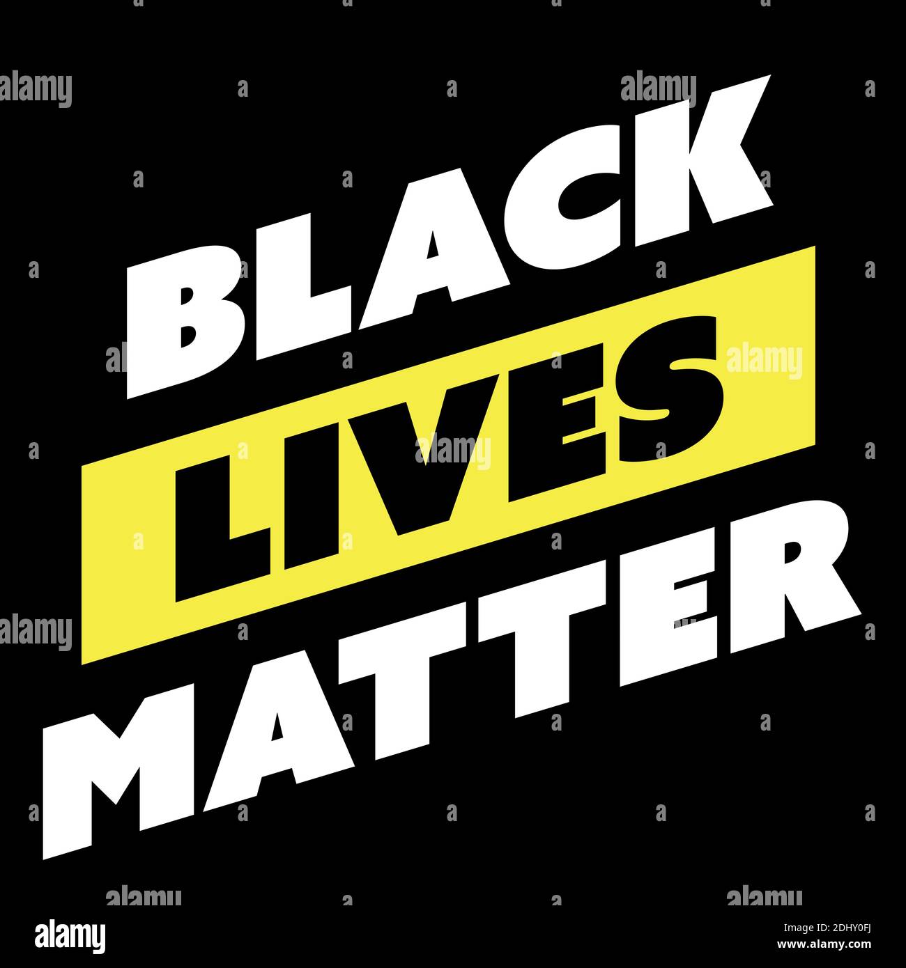 Square high contrast banner of BLM, Black Lives Matter - protest ...
