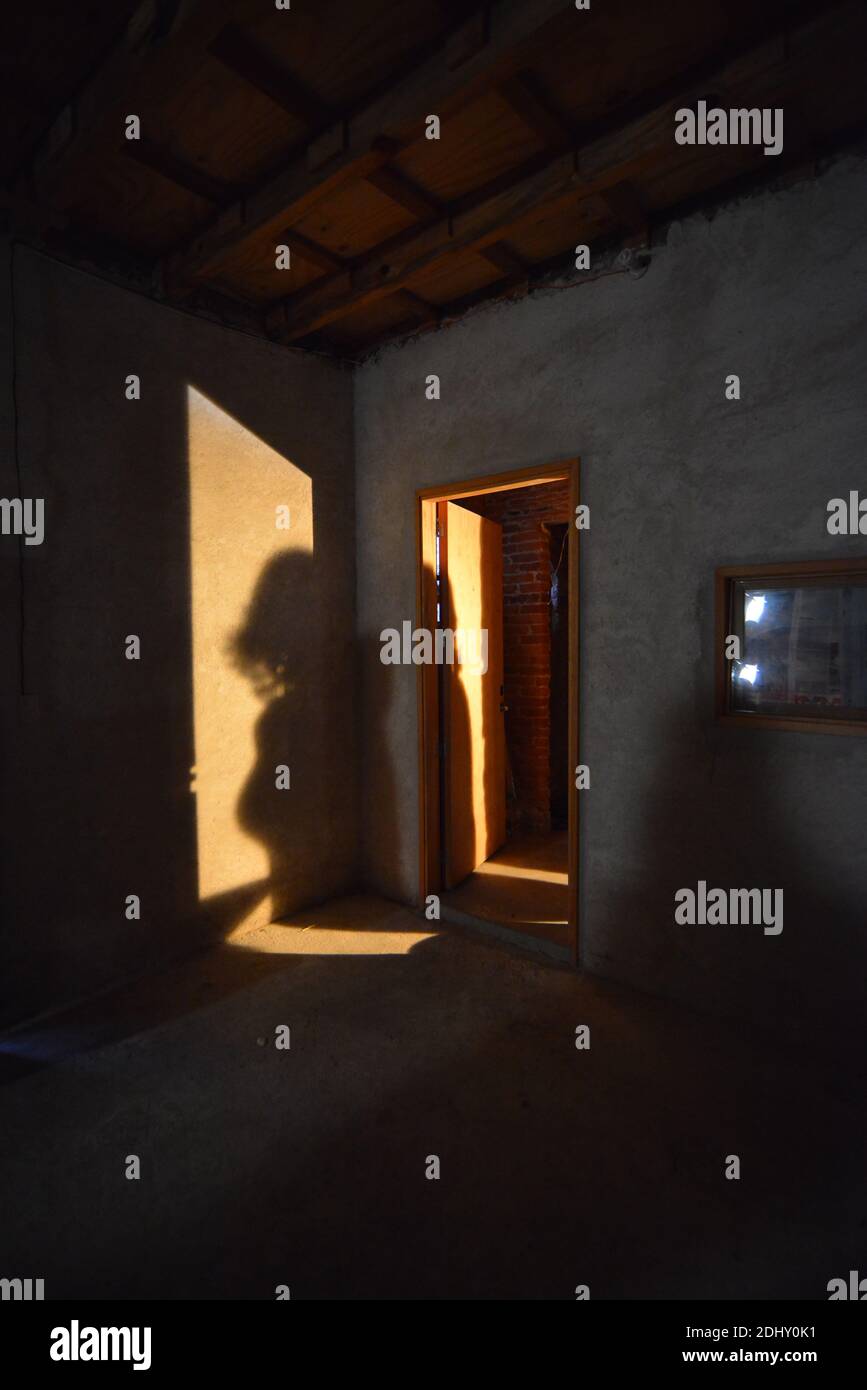 Shadow of actress in horror film Stock Photo - Alamy