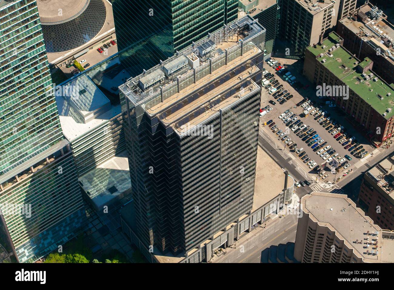 Tall building from above, view from the top of CN Tower, Toronto ...