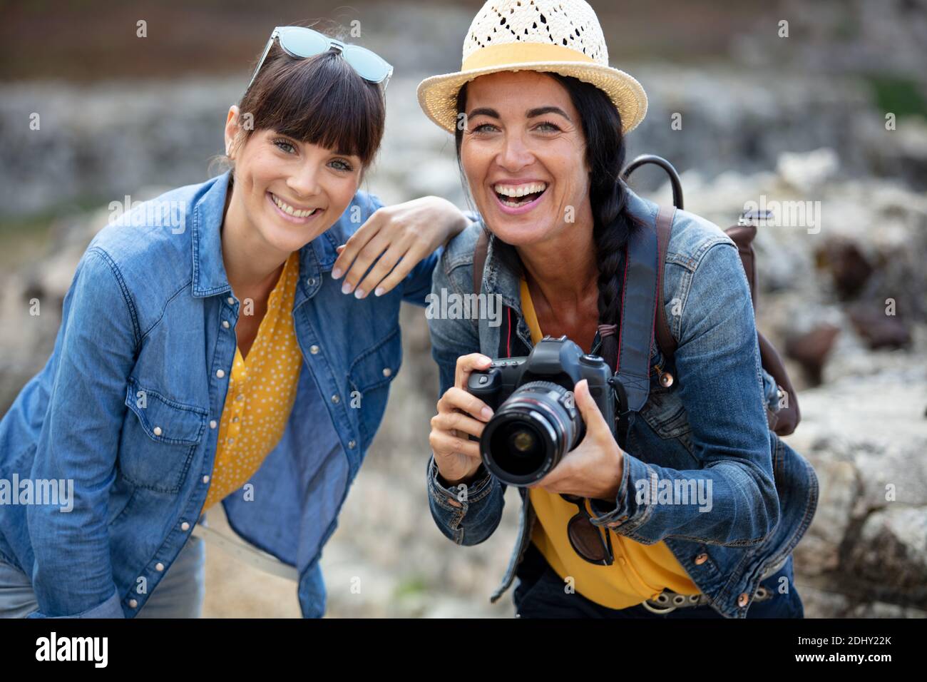 Two beautiful girl taking picture hi-res stock photography and images ...