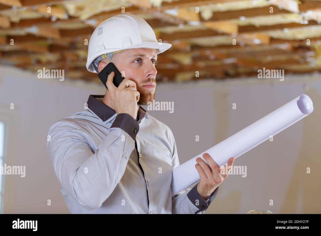 Architect plans telephone hi-res stock photography and images - Alamy