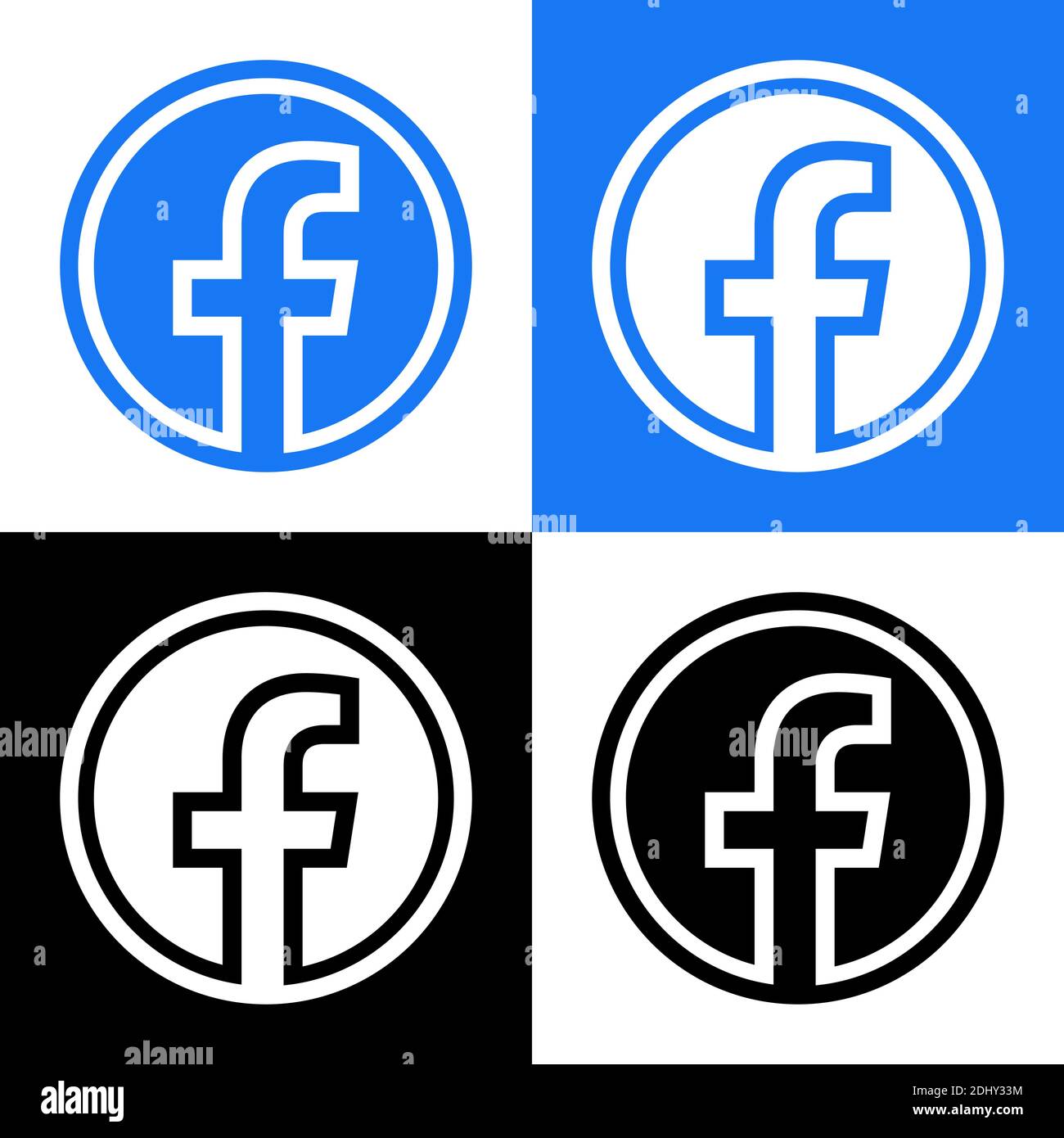 Facebook Logo - Vector Set Collection - Black Silhouette Shape ...