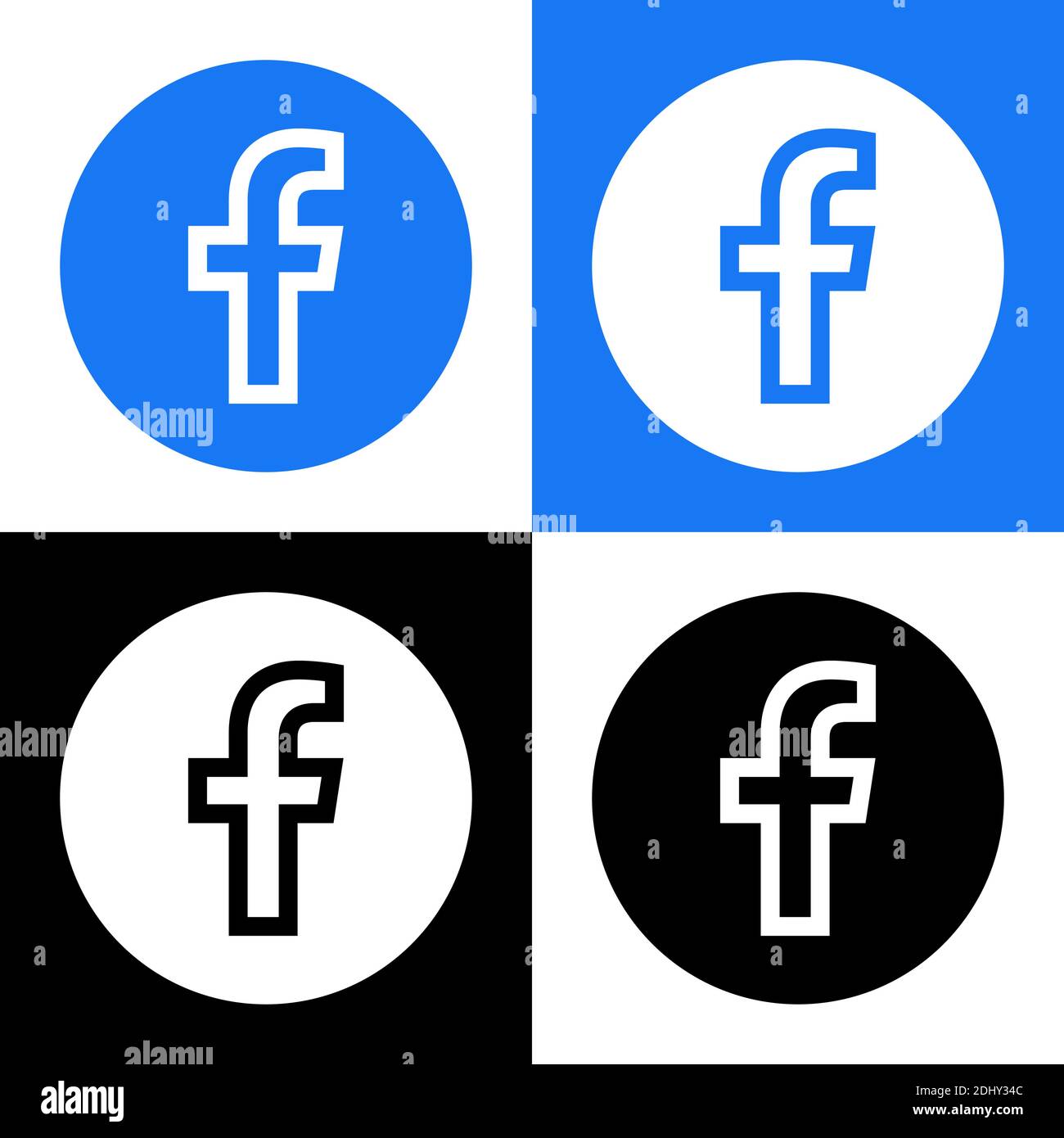 Facebook Logo - Vector Set Collection - Black Silhouette Shape ...