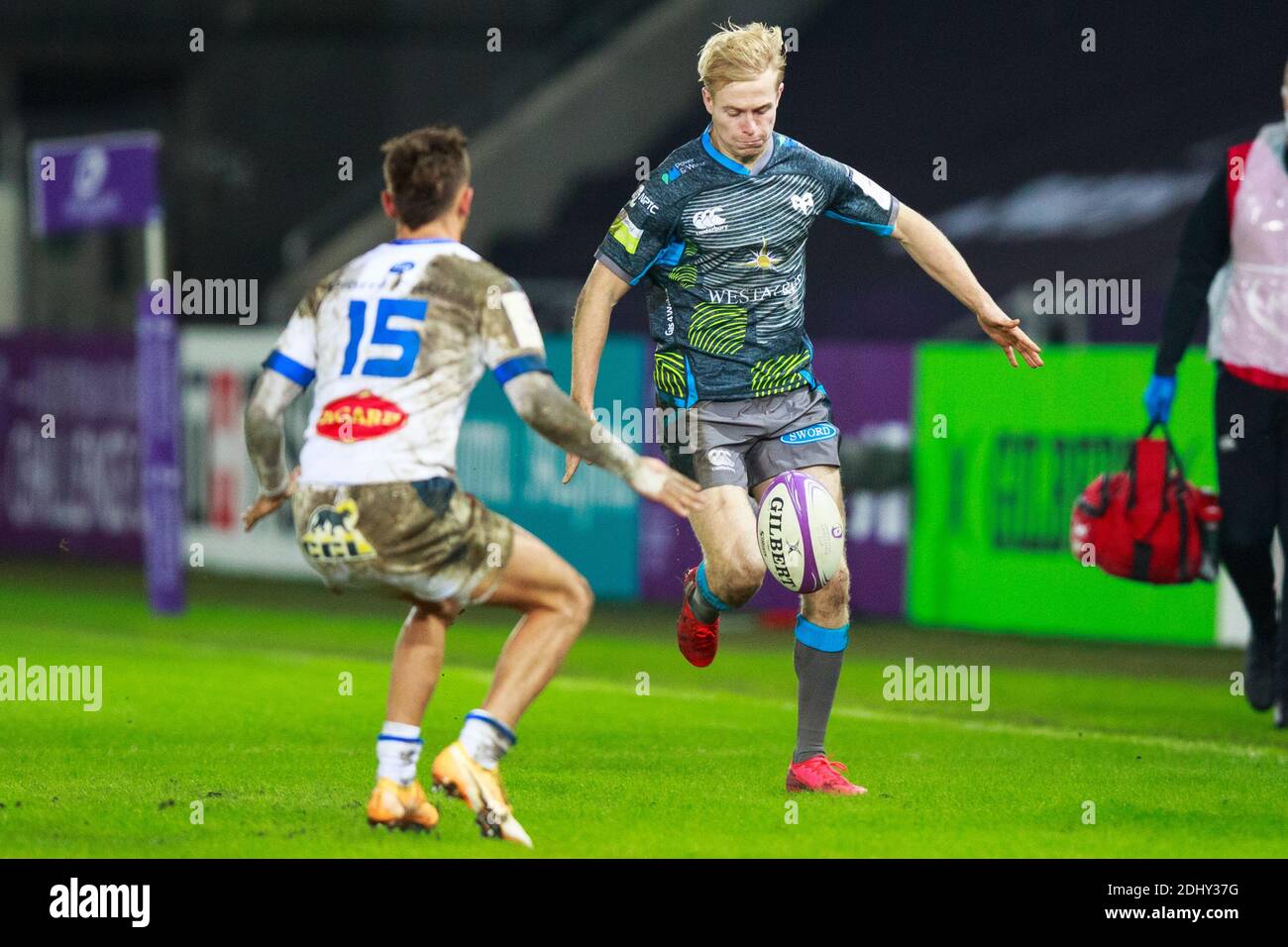 Swansea, Wales, UK. 12 December, 2020. Ospreys winger Mat Protheroe ...