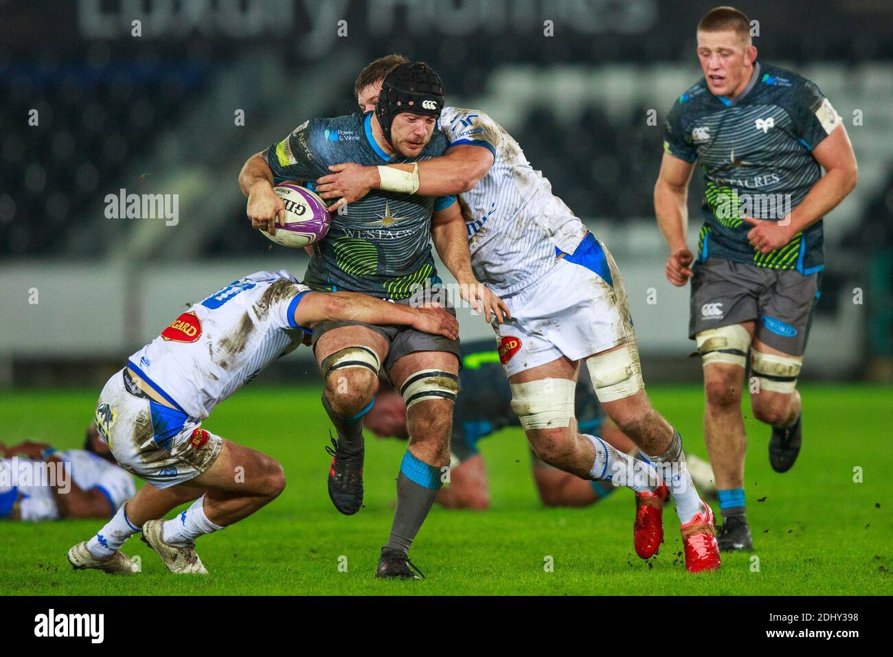 Swansea, Wales, UK. 12 December, 2020. Ospreys flanker Morgan Morris on ...