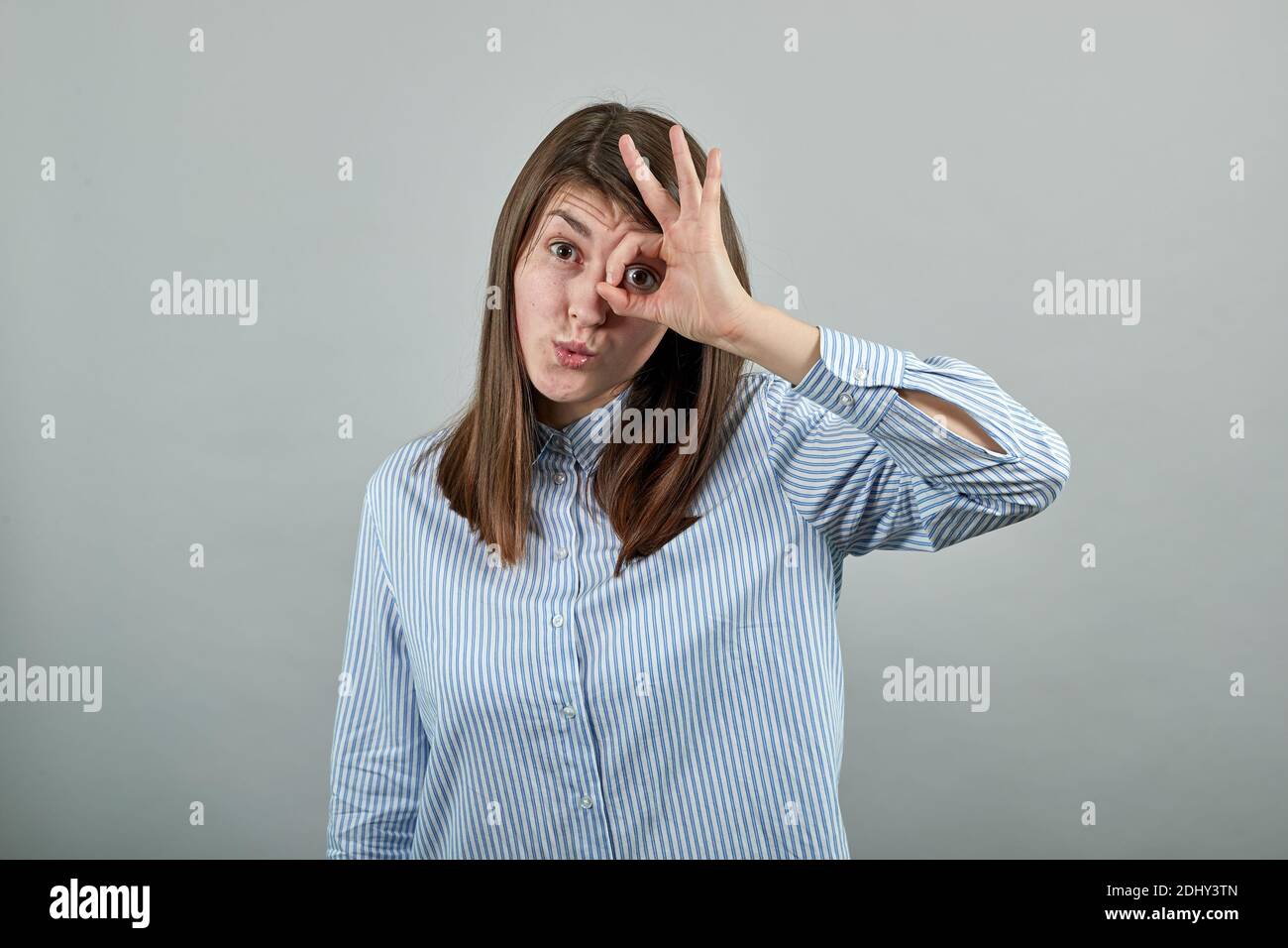 View of hand fingers showing ok sign, gesturing making okay, human ...