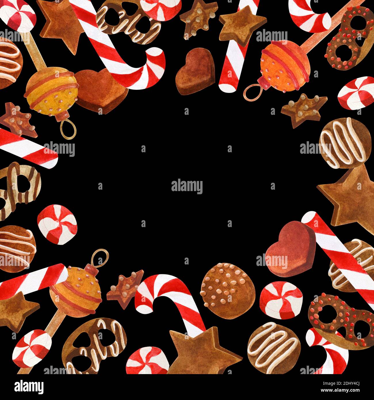 Sweet Frame of watercolor hand drawn. Background Stock Photo - Alamy