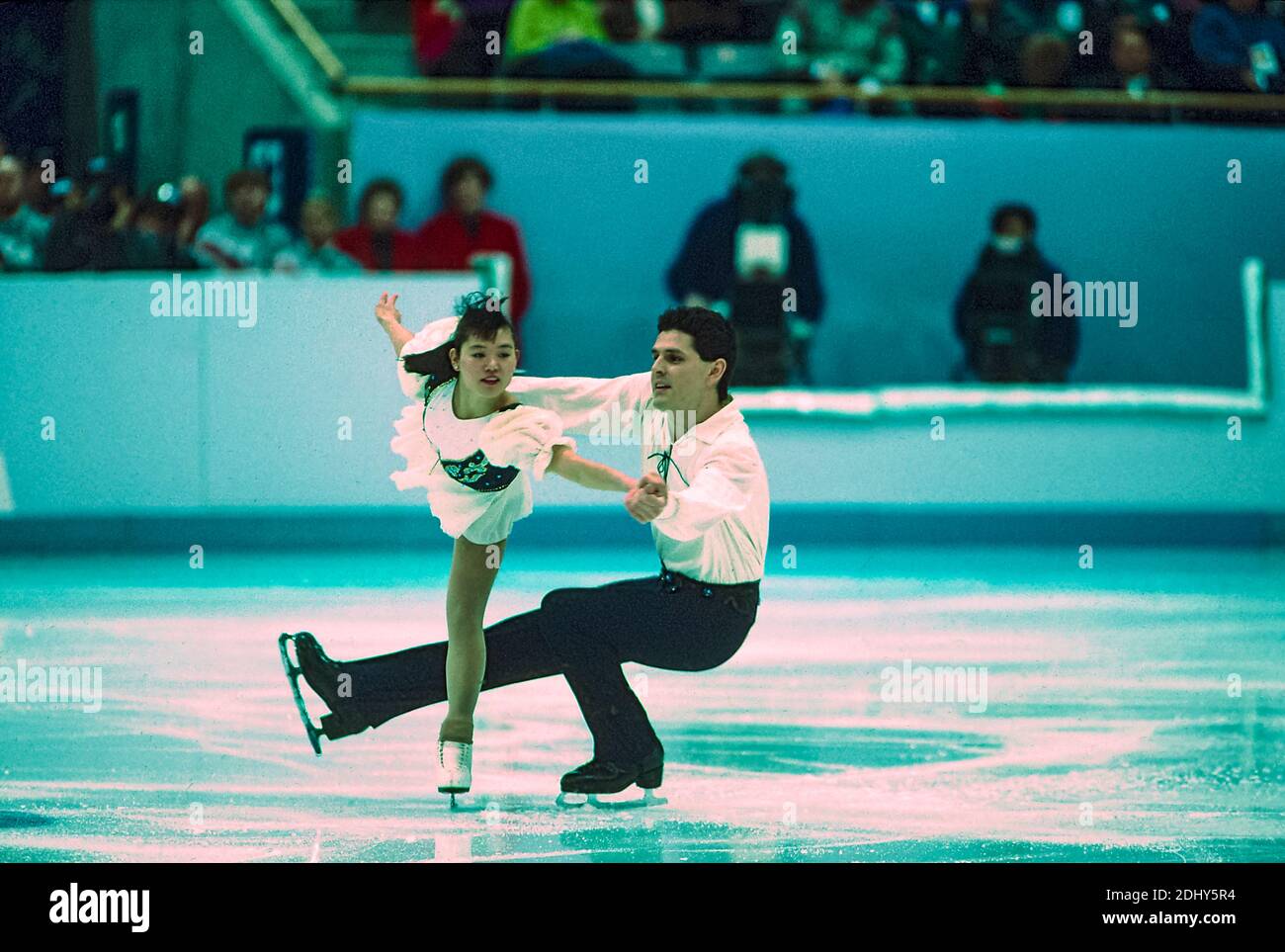 Kyoko Ina / Jason Dungjen (USA) competing in pairs figure skating at ...