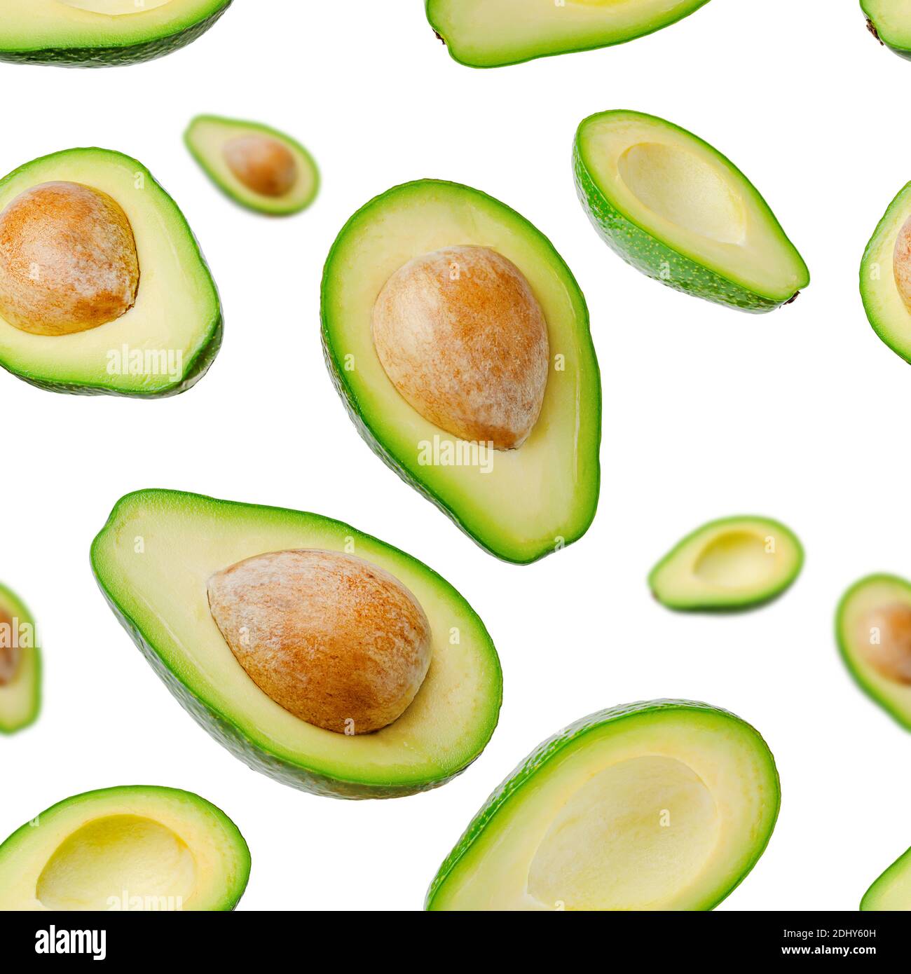 Flying avocado seamless pattern on white. Food background Stock Photo ...