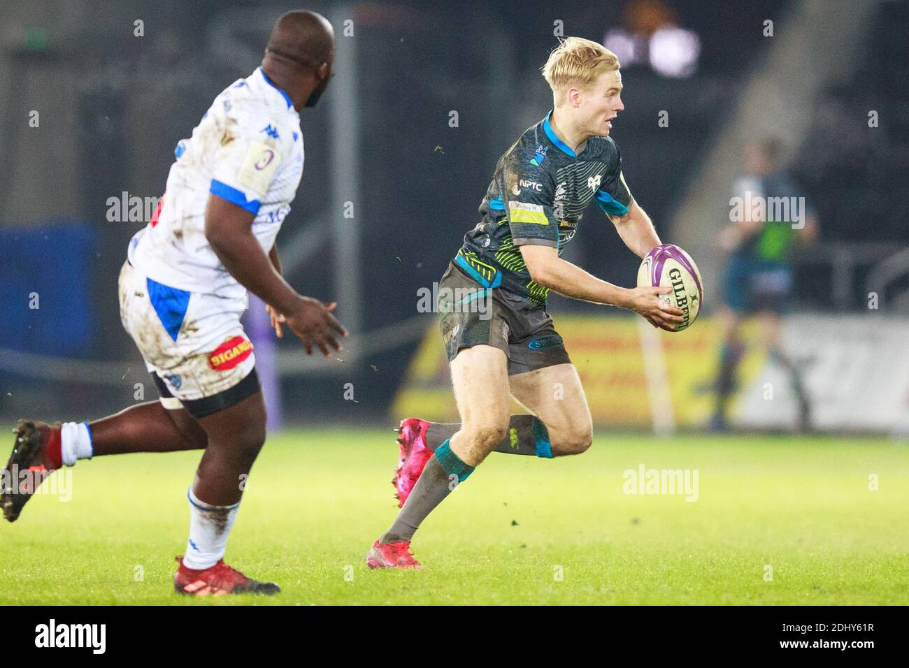 Swansea, Wales, UK. 12 December, 2020. Ospreys winger Mat Protheroe ...