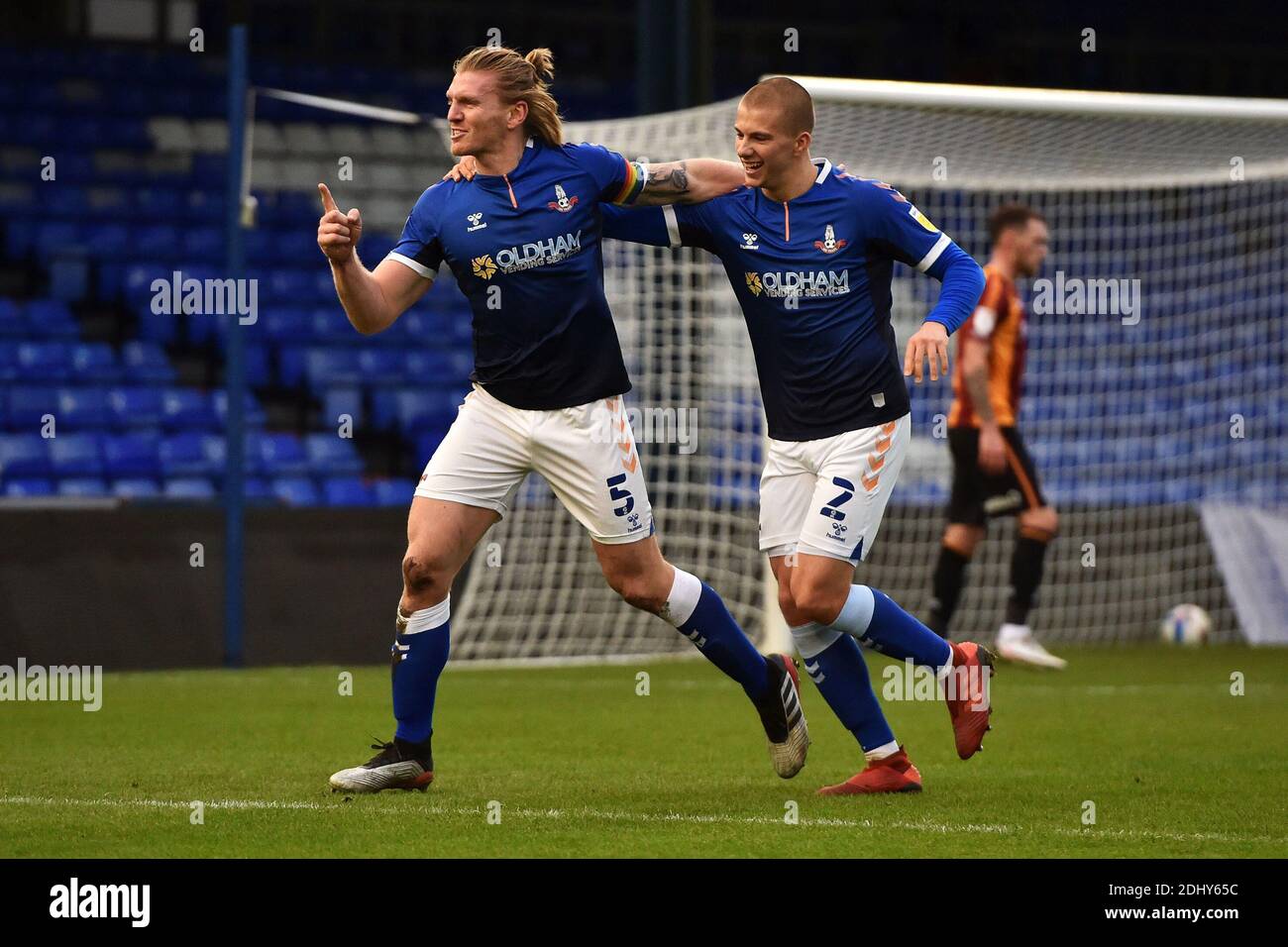 OLDHAM, ENGLAND. DECEMBER 12TH Oldham Athletic's Carl Piergianni ...